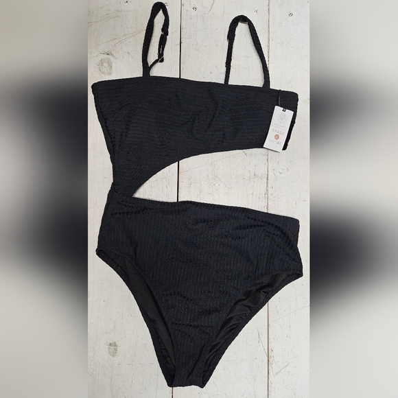 Shade & Shore | Swim | Shade Shore Brand New Nwt Piece Black Ribbed ...